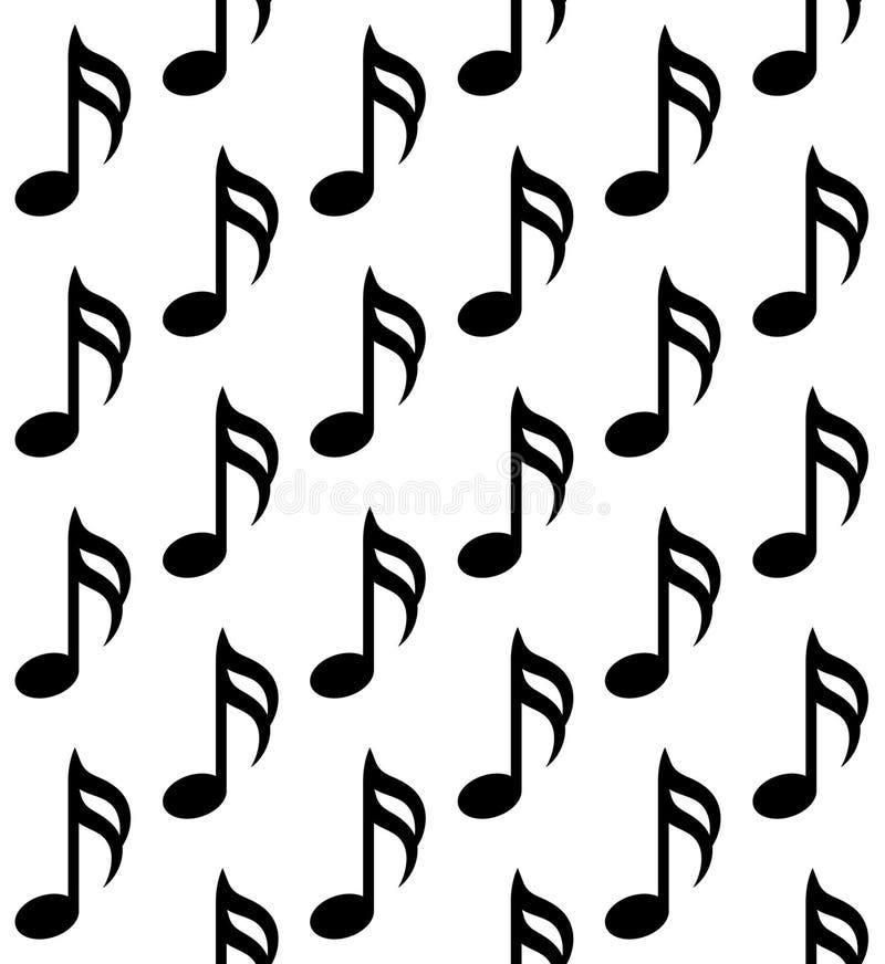 Vector Seamless Pattern of Flat Music Note Stock Vector - Illustration ...