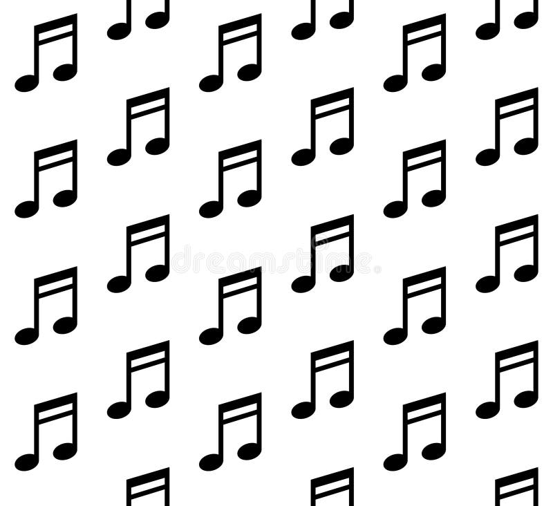 Vector Seamless Pattern of Flat Music Note Stock Vector - Illustration ...
