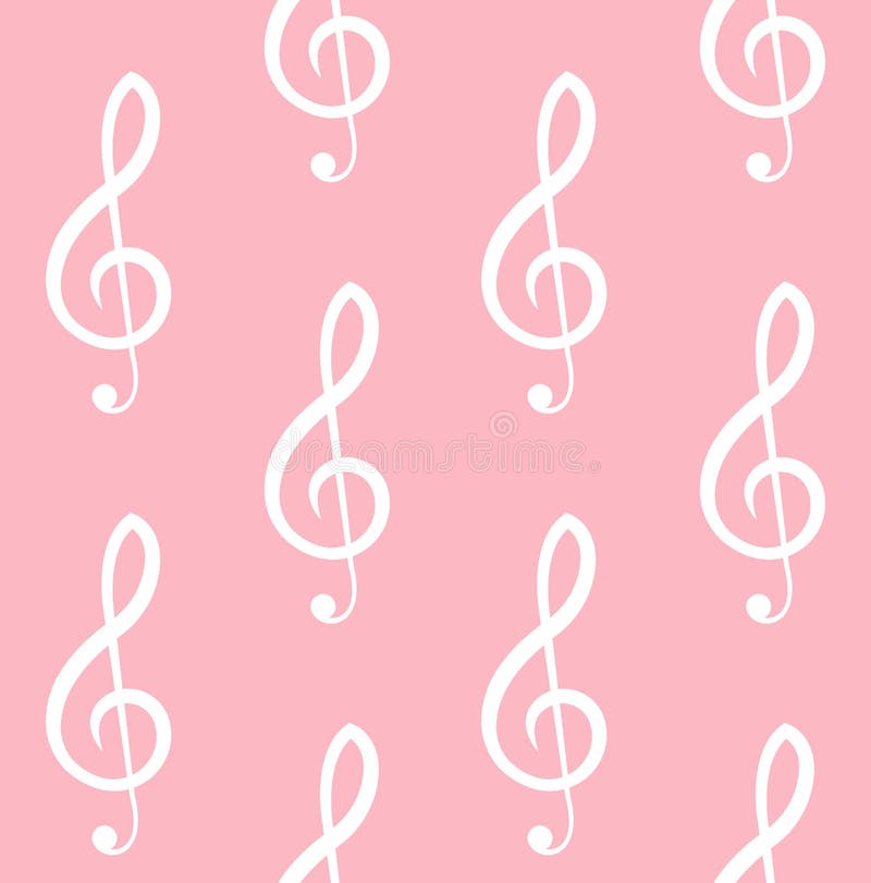 Vector Seamless Pattern of Flat Music Treble Clef Stock Illustration ...