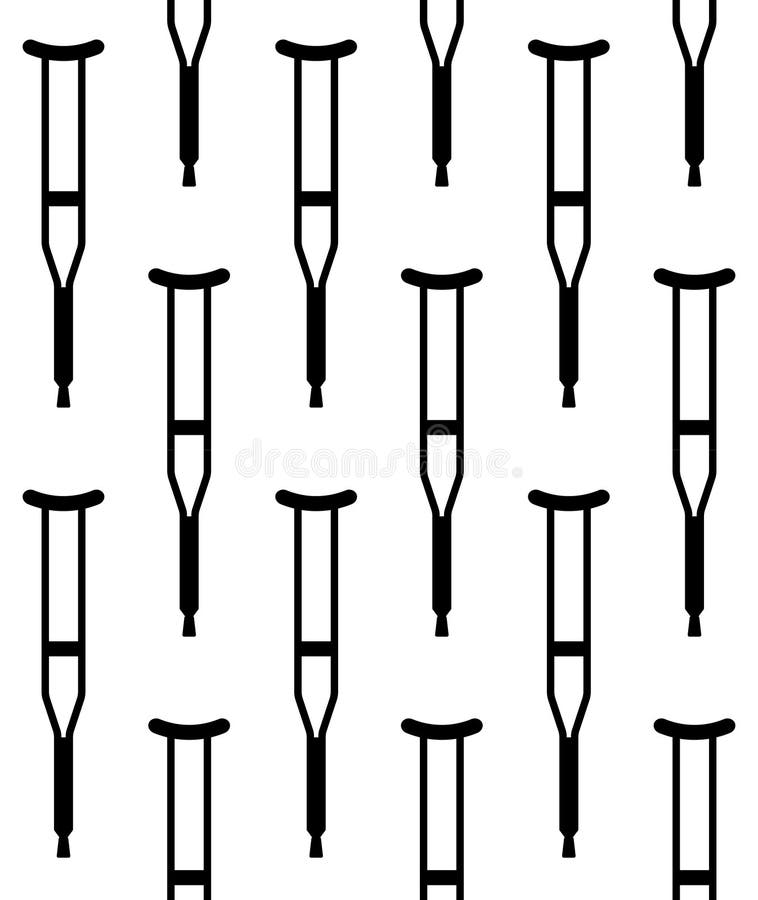 Vector Seamless Pattern of Flat Pair of Crutch Stock Vector ...