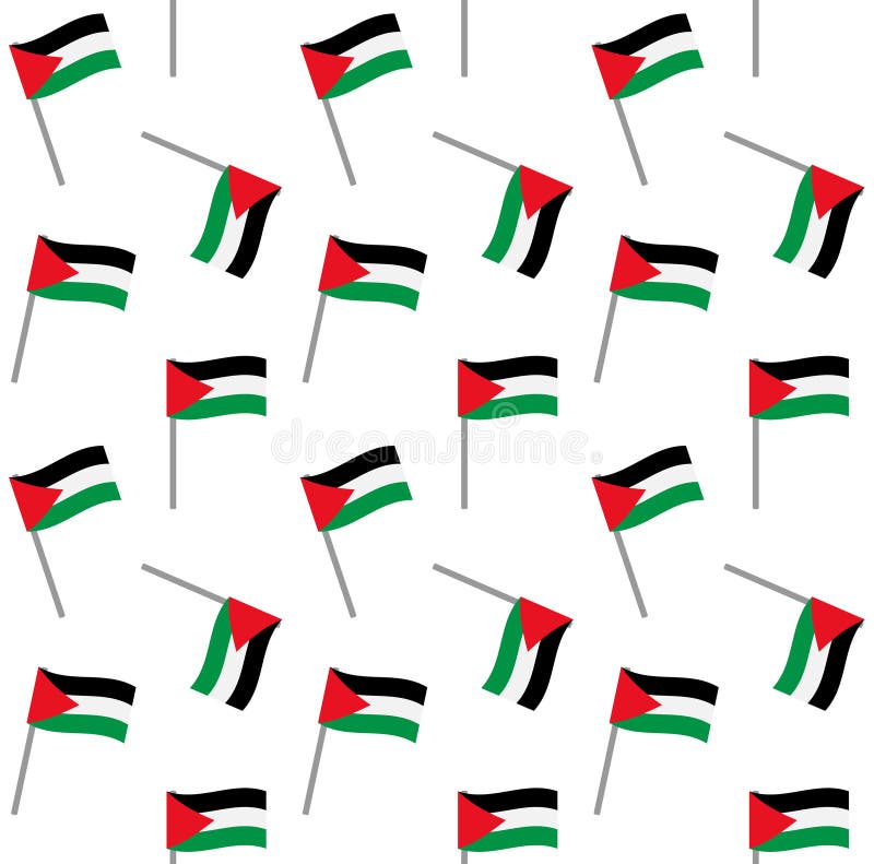 Vector Seamless Pattern of Flat Palestine Flag Stock Illustration ...