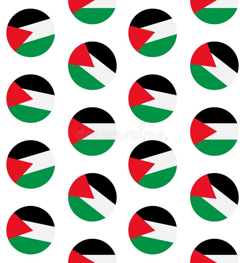 Vector Seamless Pattern of Palestine Round Flag Stock Vector ...