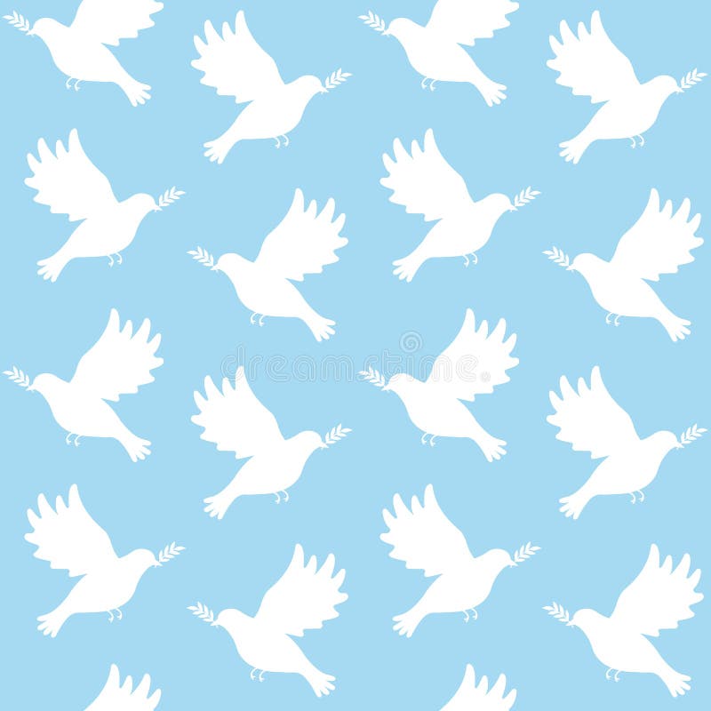 Vector Seamless Pattern of Flat Pigeon of Peace Stock Vector ...