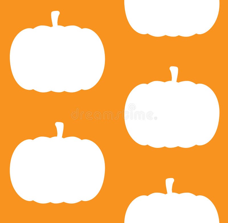 Vector Seamless Pattern of Flat Pumpkin Silhouette Stock Vector - Illustration of fall, natural ...