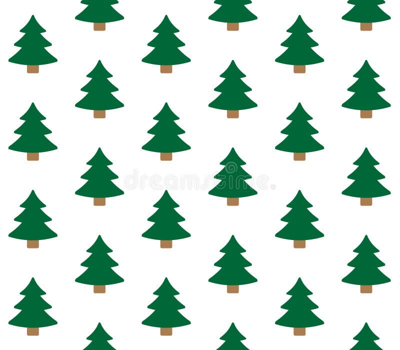 Vector Seamless Pattern of Flat Spruce Tree Stock Vector - Illustration ...