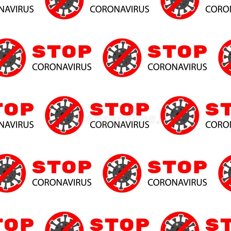 Vector Seamless Pattern in Flat Style. Stop Coronavirus COVID-19 ...