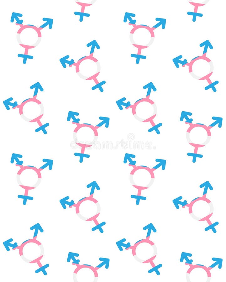 Vector Seamless Pattern of Flat Trans Flag Symbol Stock Vector ...