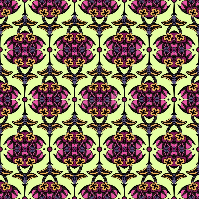 Vector Seamless Pattern Fllower Stock Illustration - Illustration of ...