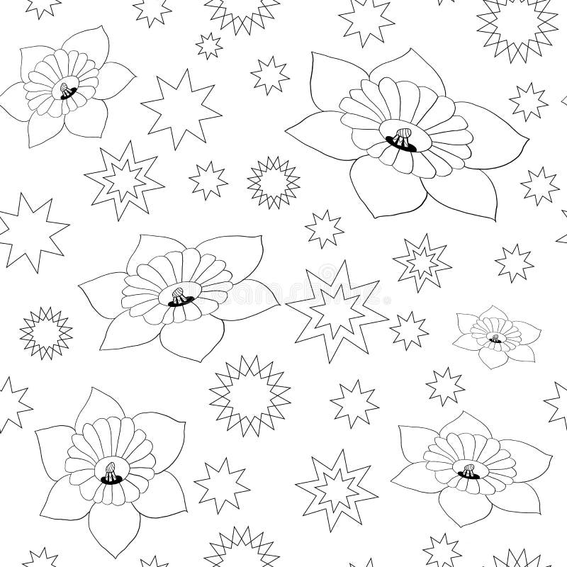 Vector Seamless Pattern with Floral Elements. Flowers and Elements ...