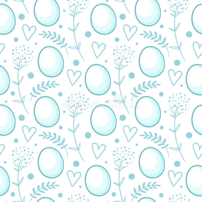 Vector Seamless Pattern with Floral Elements. Scandinavian Easter ...
