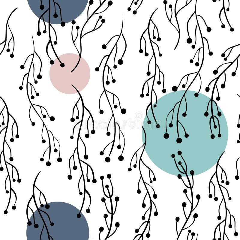 Vector Seamless Pattern in Floral Style. Scandinavian Motives. Cute ...