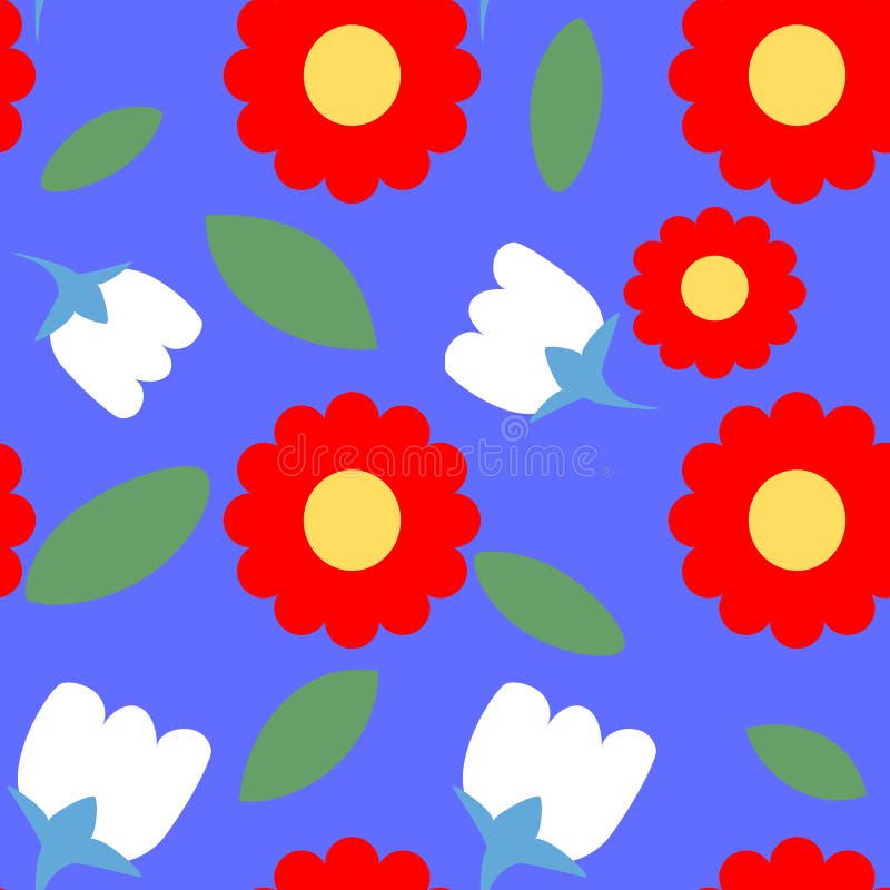 Vector Seamless Pattern Flower Background Stock Vector - Illustration ...