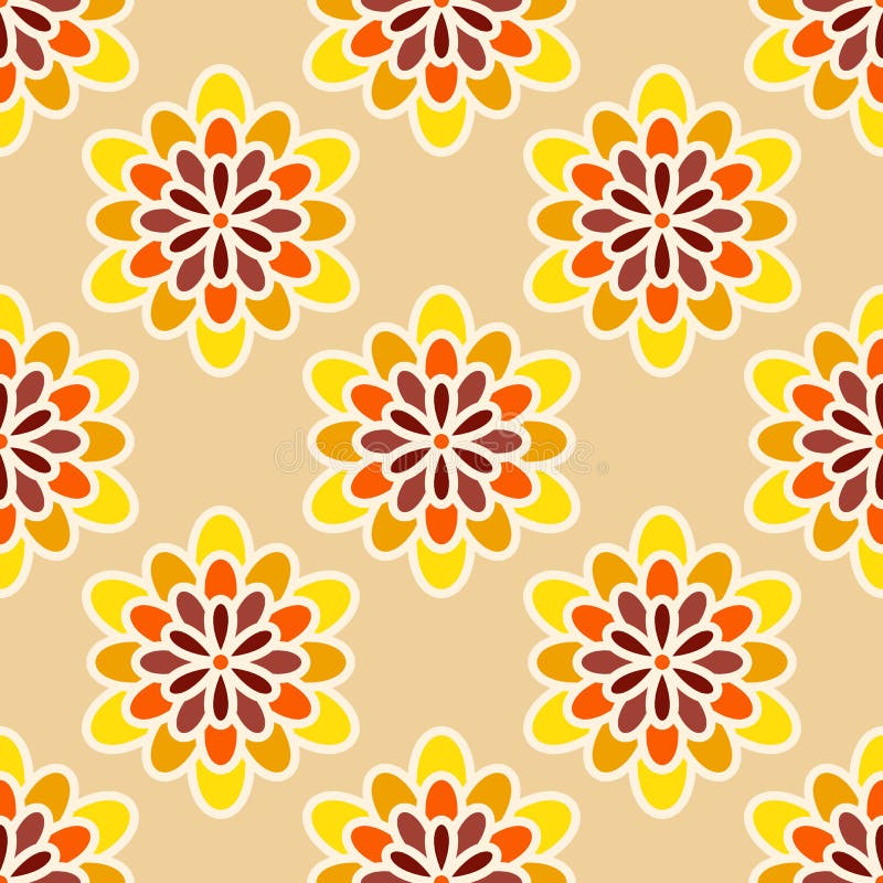 Vector Seamless Pattern with Flowers Stock Vector - Illustration of ...