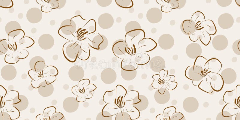 Vector Seamless Pattern with Flowers and Circles. Stock Vector ...