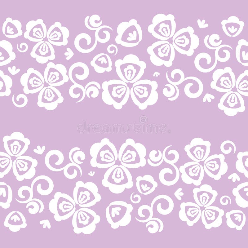 Seamless Pattern with Flowers, White and Lilac Colors Stock ...