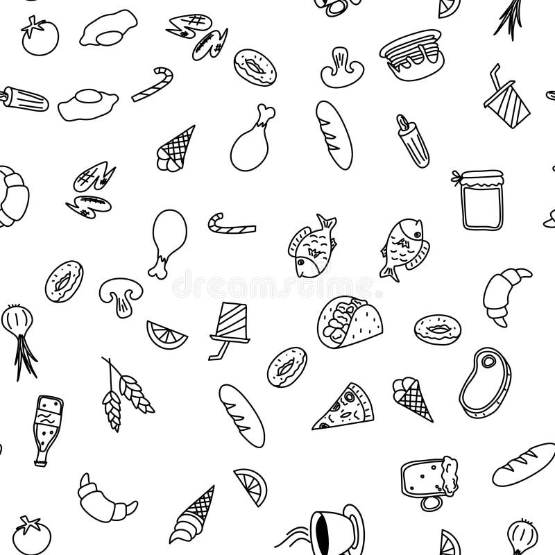 Raw food doodles stock vector. Illustration of icons - 90069848