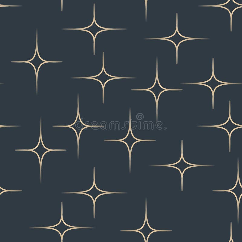 Vector Seamless Pattern of Four-pointed Stars on a Dark Background ...