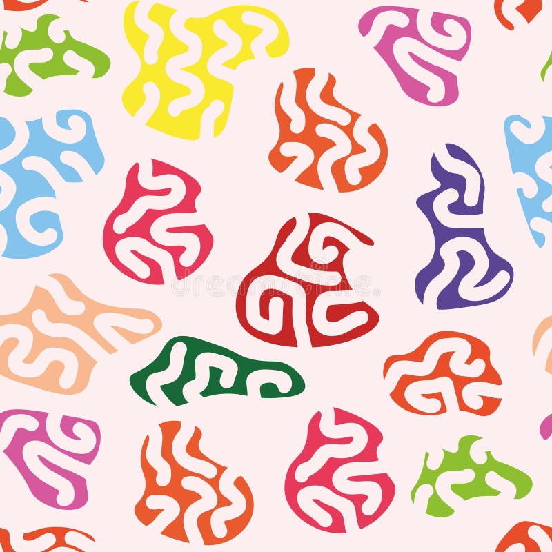 Vector Seamless Pattern. Free Form Organic Shapes. Stylish Structure of ...