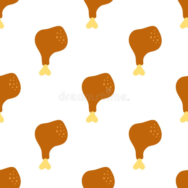 Fried Chicken Leg Seamless Pattern Stock Illustrations – 584 Fried ...