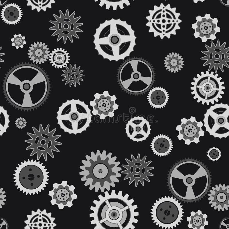 Vector Seamless Pattern of Gears Stock Vector - Illustration of power ...