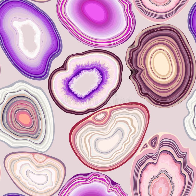 Vector Seamless Pattern with Geode and Agate Cuts Stock Vector ...