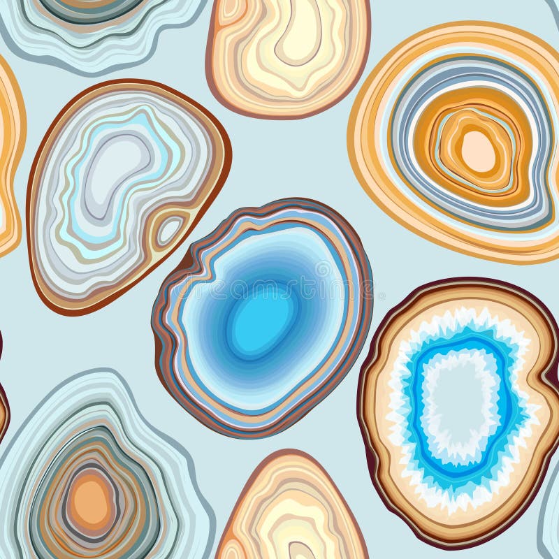 Vector Seamless Pattern with Geode and Agate Cuts Stock Vector ...