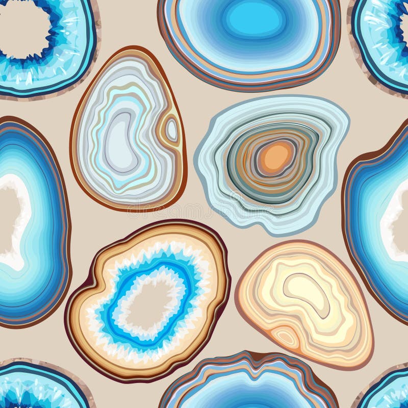 Vector Seamless Pattern with Geode and Agate Cuts Stock Vector ...
