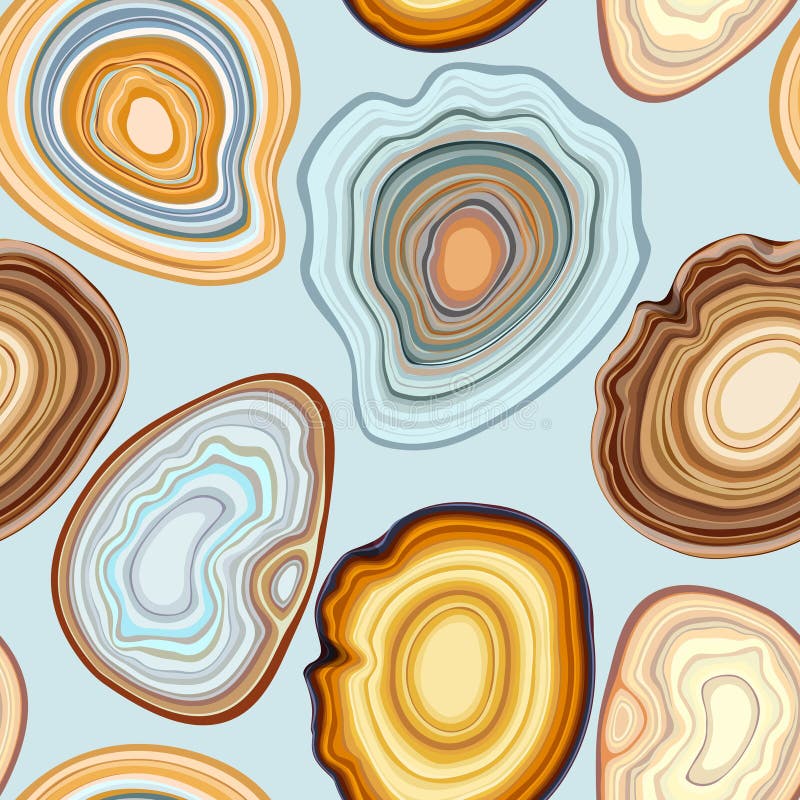 Vector Seamless Pattern with Geode and Agate Cuts Stock Vector ...