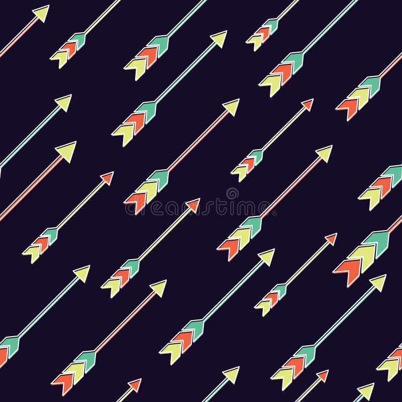 Vector Seamless Pattern with Geometric Arrows Stock Vector ...