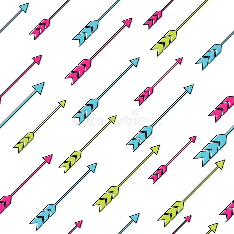 Vector Seamless Pattern with Geometric Arrows Stock Vector ...