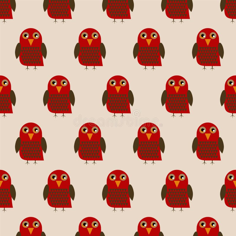 Vector Seamless Pattern with Geometric Owls Stock Vector - Illustration ...
