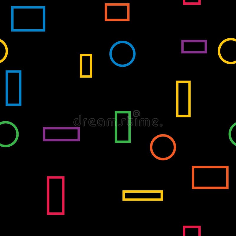 Vector Seamless Pattern of Geometric Shapes. Multicolored Contours of ...
