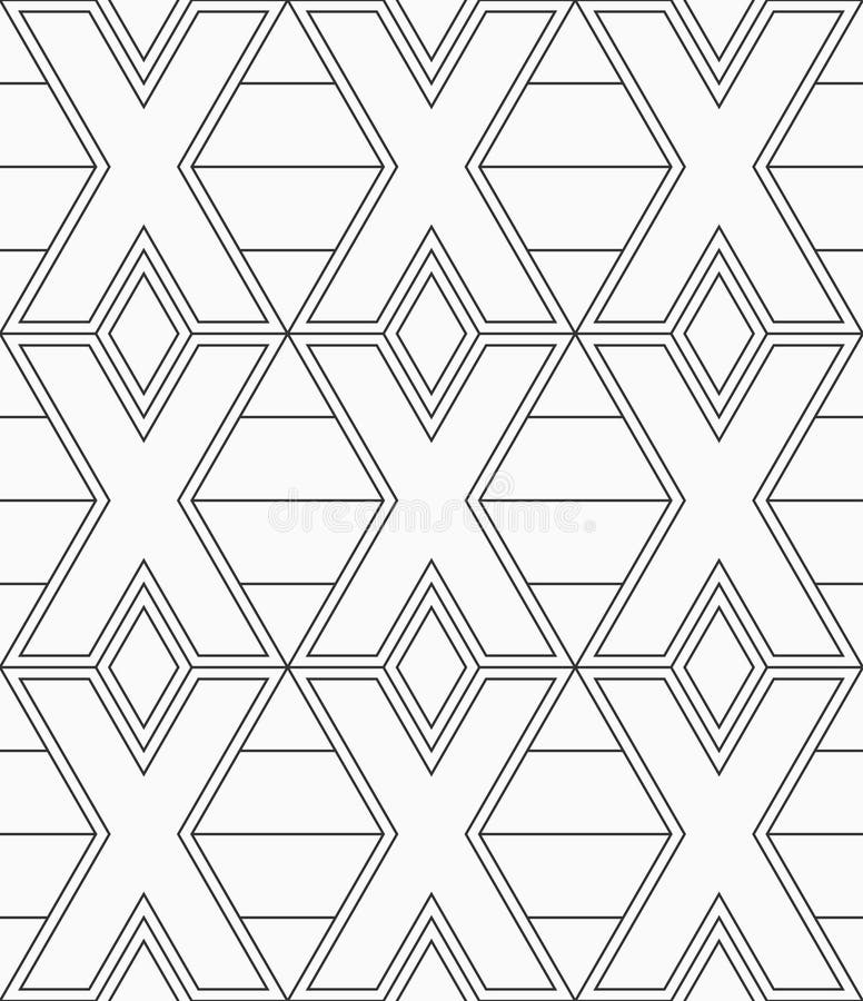 Vector Seamless Pattern. Geometric Shapes Outline Pattern. Mosaics ...