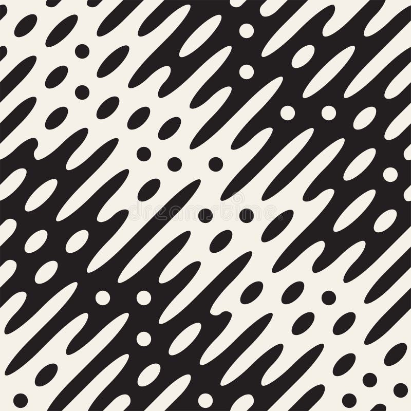 Vector Seamless Pattern with Geometric Spots. Monochrome Random Line ...