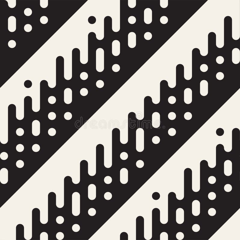 Vector Seamless Pattern with Geometric Spots. Monochrome Random Line ...