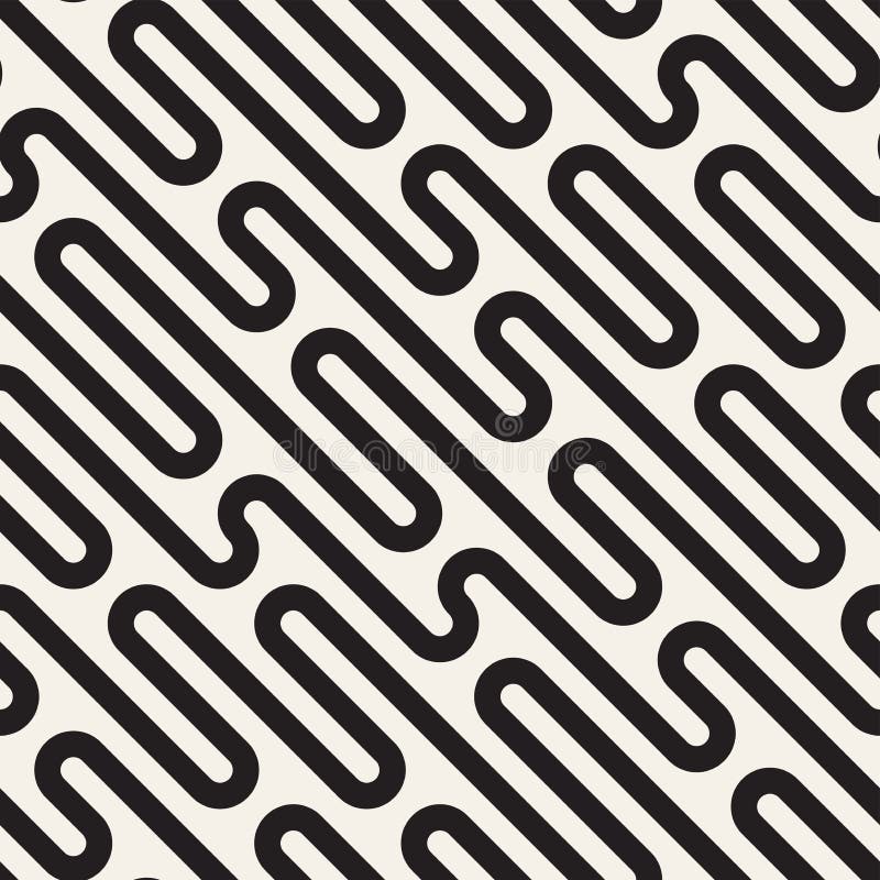 Vector Seamless Pattern with Geometric Spots. Monochrome Random Line ...