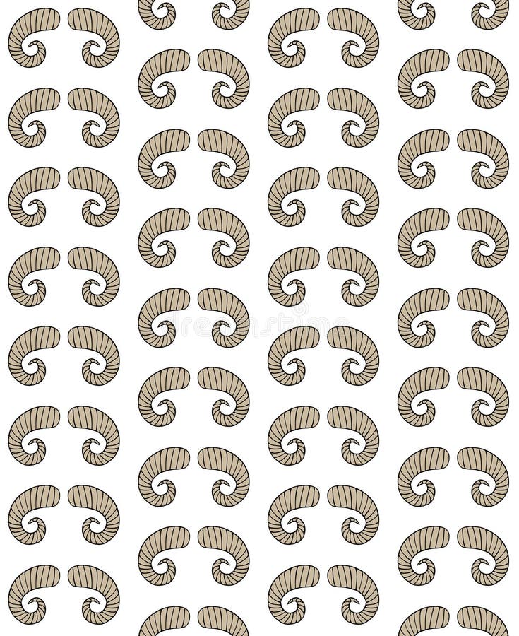 Vector Seamless Pattern of Goat Horns Stock Illustration - Illustration ...
