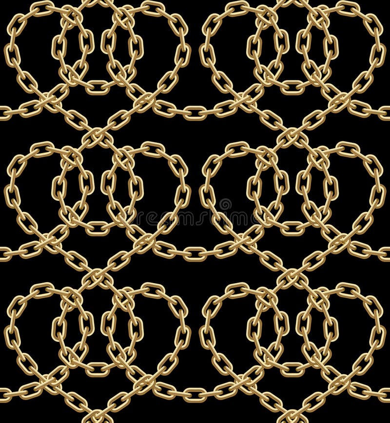 Vector Seamless Pattern Of Golden Chains Stock Vector Illustration Of