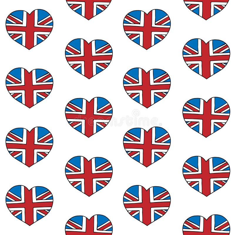 Vector Seamless Pattern of Great Britain Flag Stock Vector ...