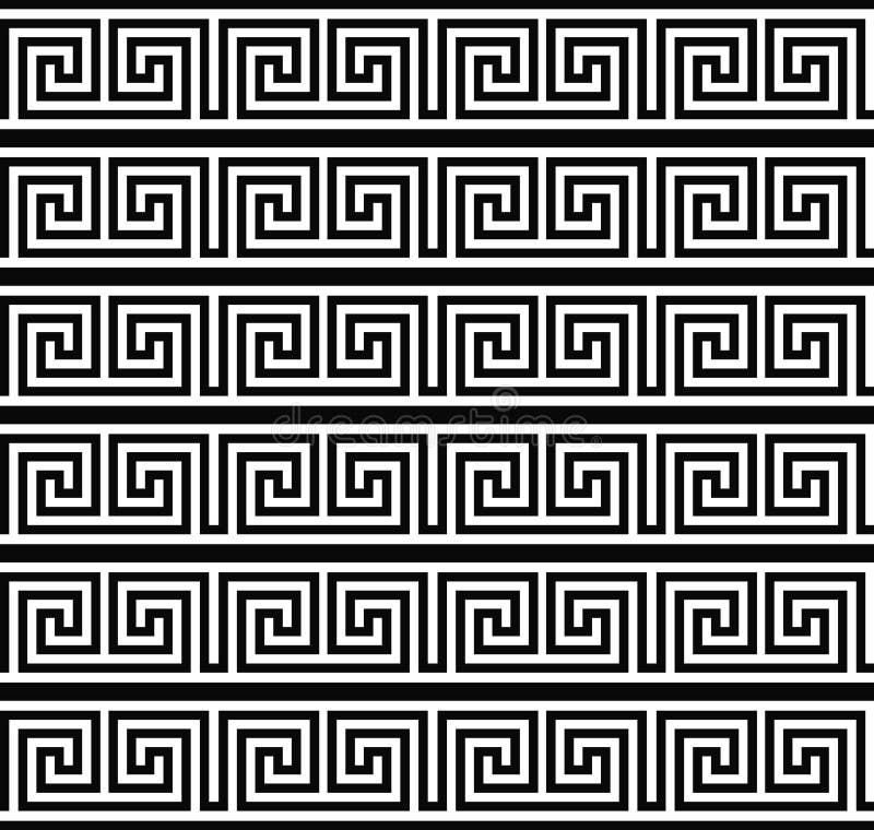 Vector Seamless Pattern of Greek Style Continuous Line Motif Stock ...