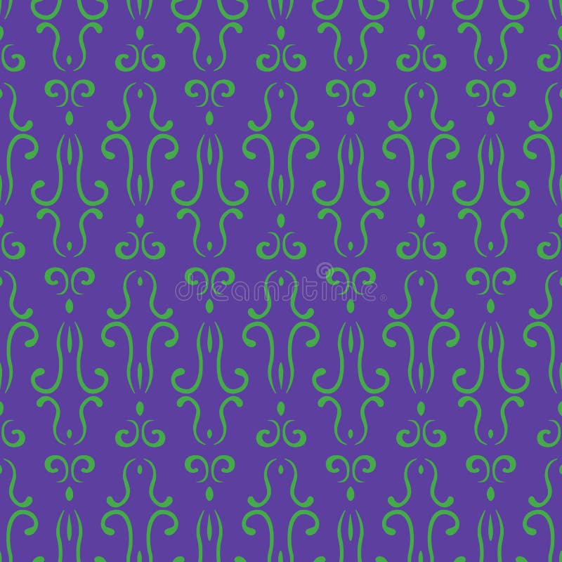 Vector Seamless Pattern. Green Abstract Cartoon Elements Isolated on ...