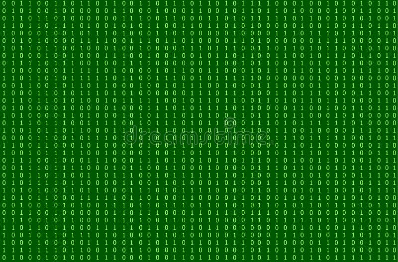 Vector Seamless Pattern, Green Binary Code Stream Background, Technology Illustration. Stock ...