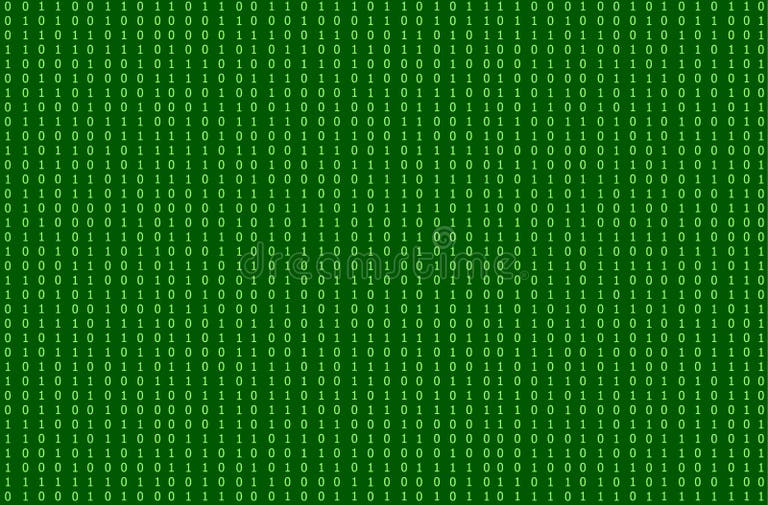 Vector Seamless Pattern, Green Binary Code Stream Background ...