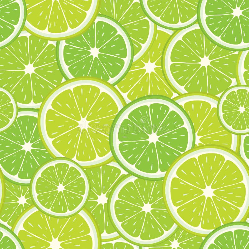 Vector Seamless Pattern of Green Lime Slices. Stock Vector ...