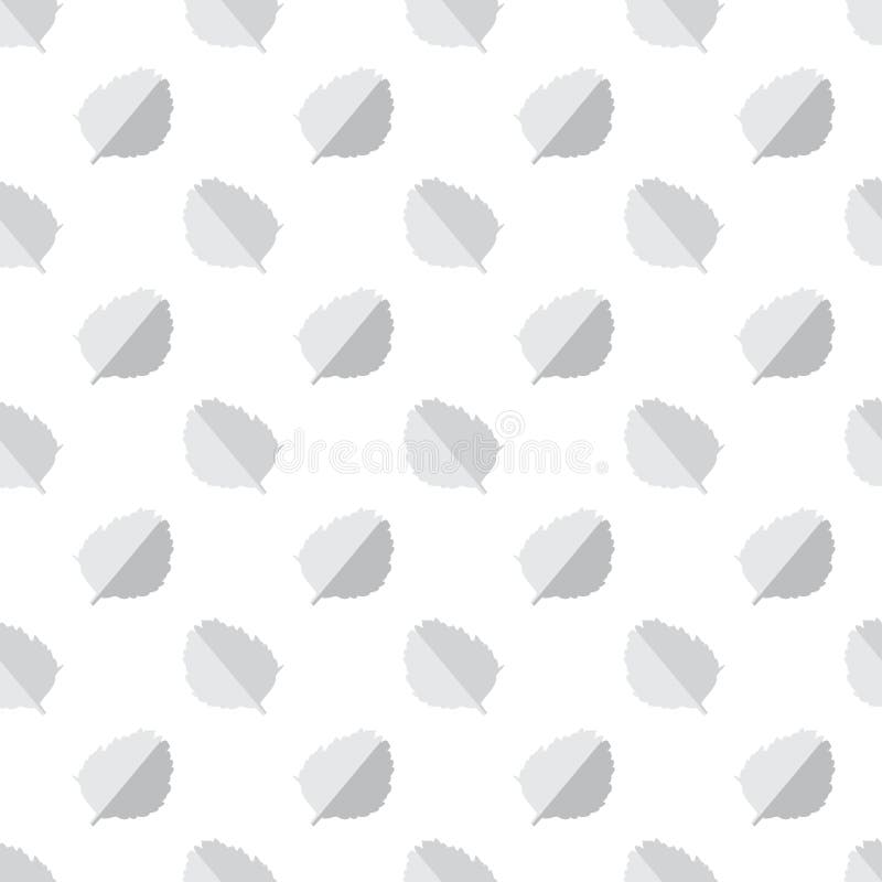 Vector Seamless Pattern with Grey Autumn Leaves on a White Background ...