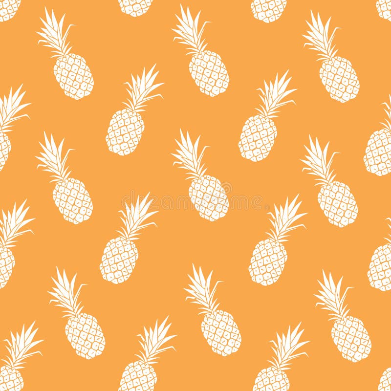 Vector Seamless Pattern with Had Drawn Pineapple. Stock Vector ...