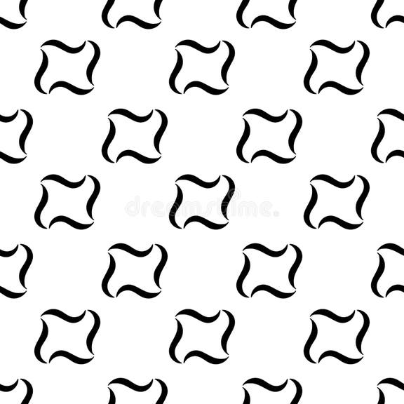 Vector Seamless Pattern with Hand Drawing Abstract Shapes. Black and ...