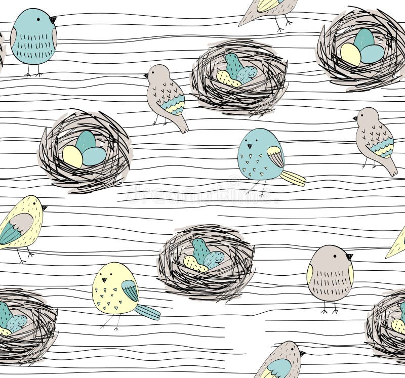 Vector Bird nest stock vector. Illustration of texture - 125753830