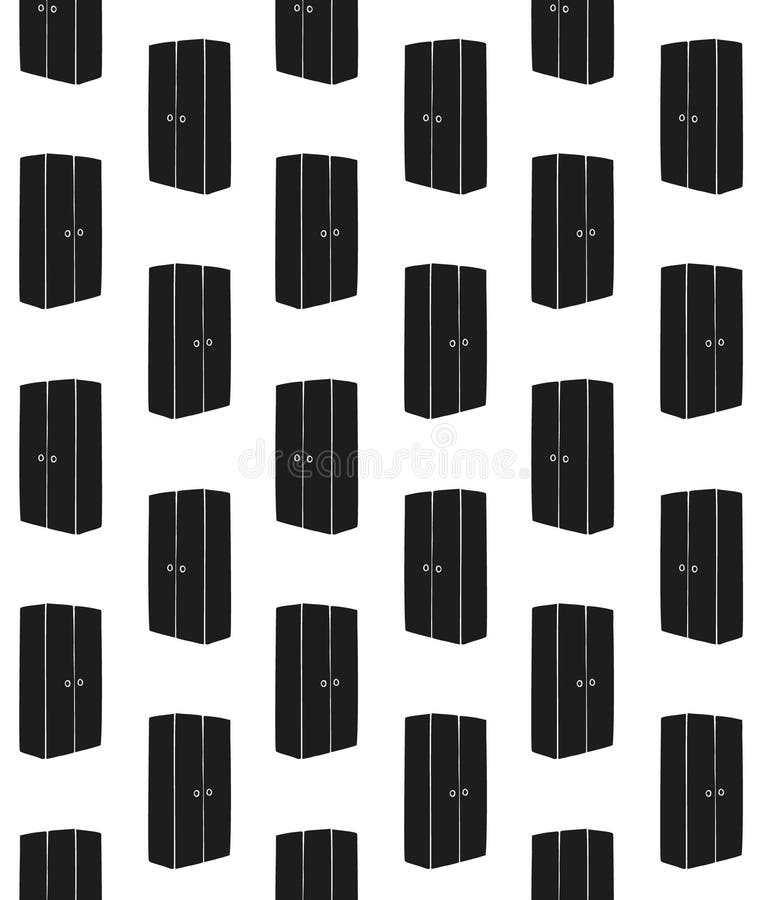 Vector Seamless Pattern of Hand Drawn Closet Stock Illustration ...