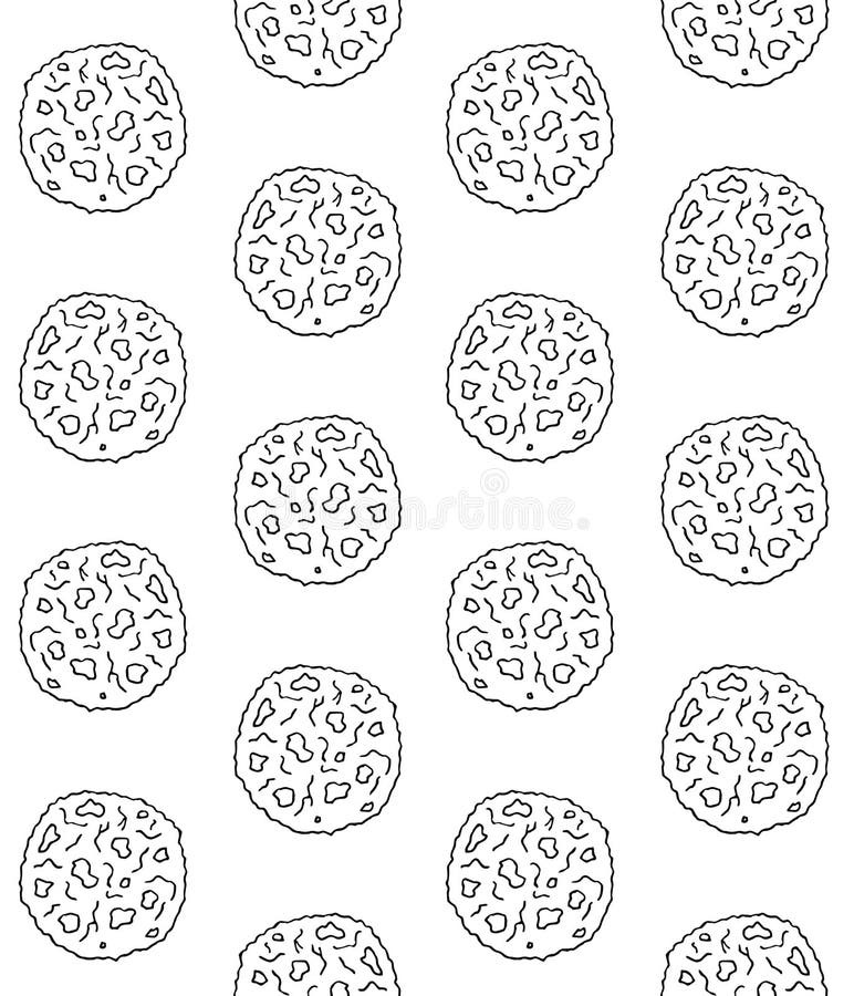Vector Seamless Pattern of Hand Drawn Cookie Stock Illustration ...